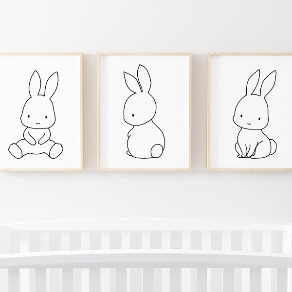 Rabbit Line Art - Etsy