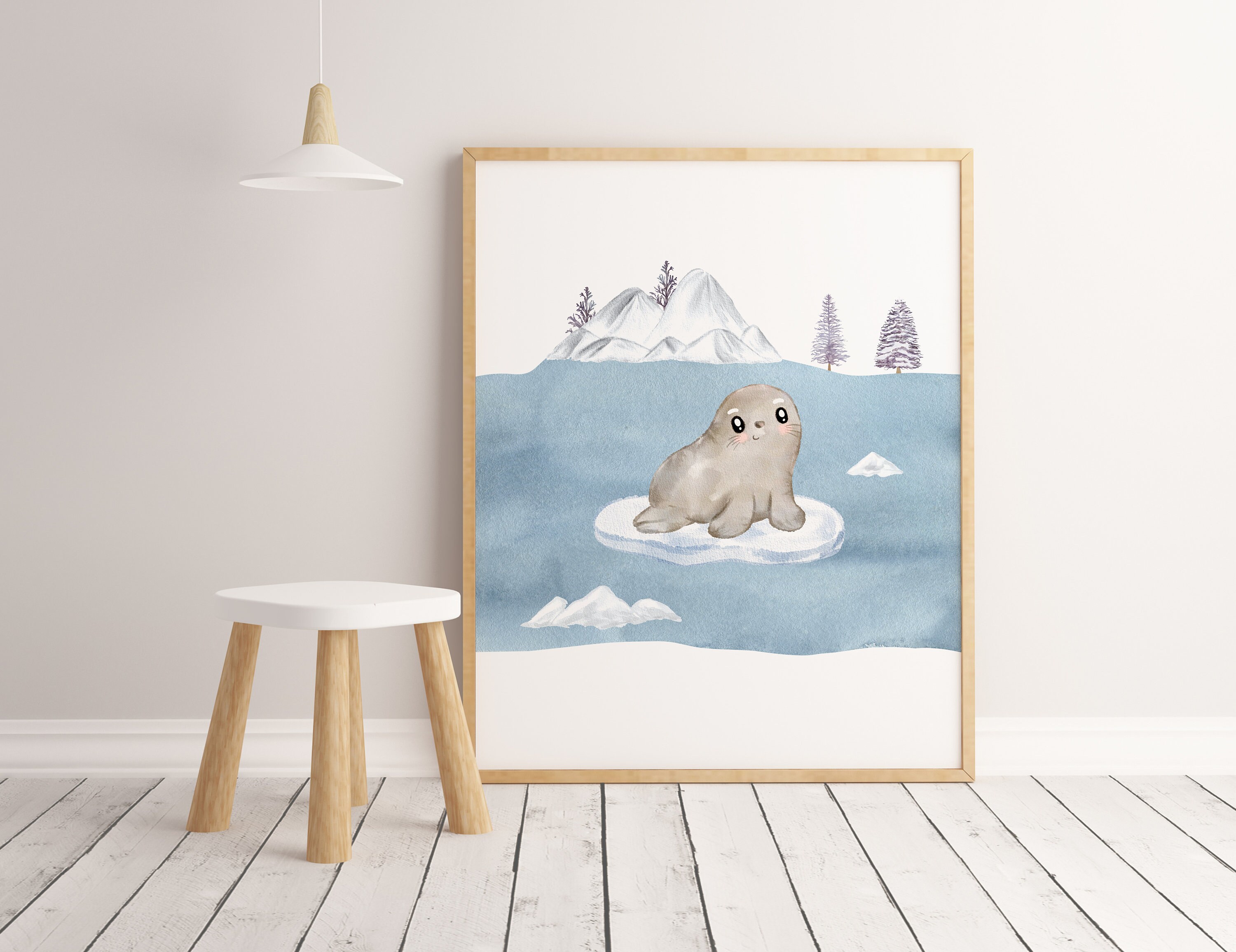 Arctic Animal Print, Polar Animals Nursery Wall Decor, Animal Nautical ...