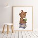 Animals Reading Prints, Animal and Book Nursery Wall Decor, Animal ...