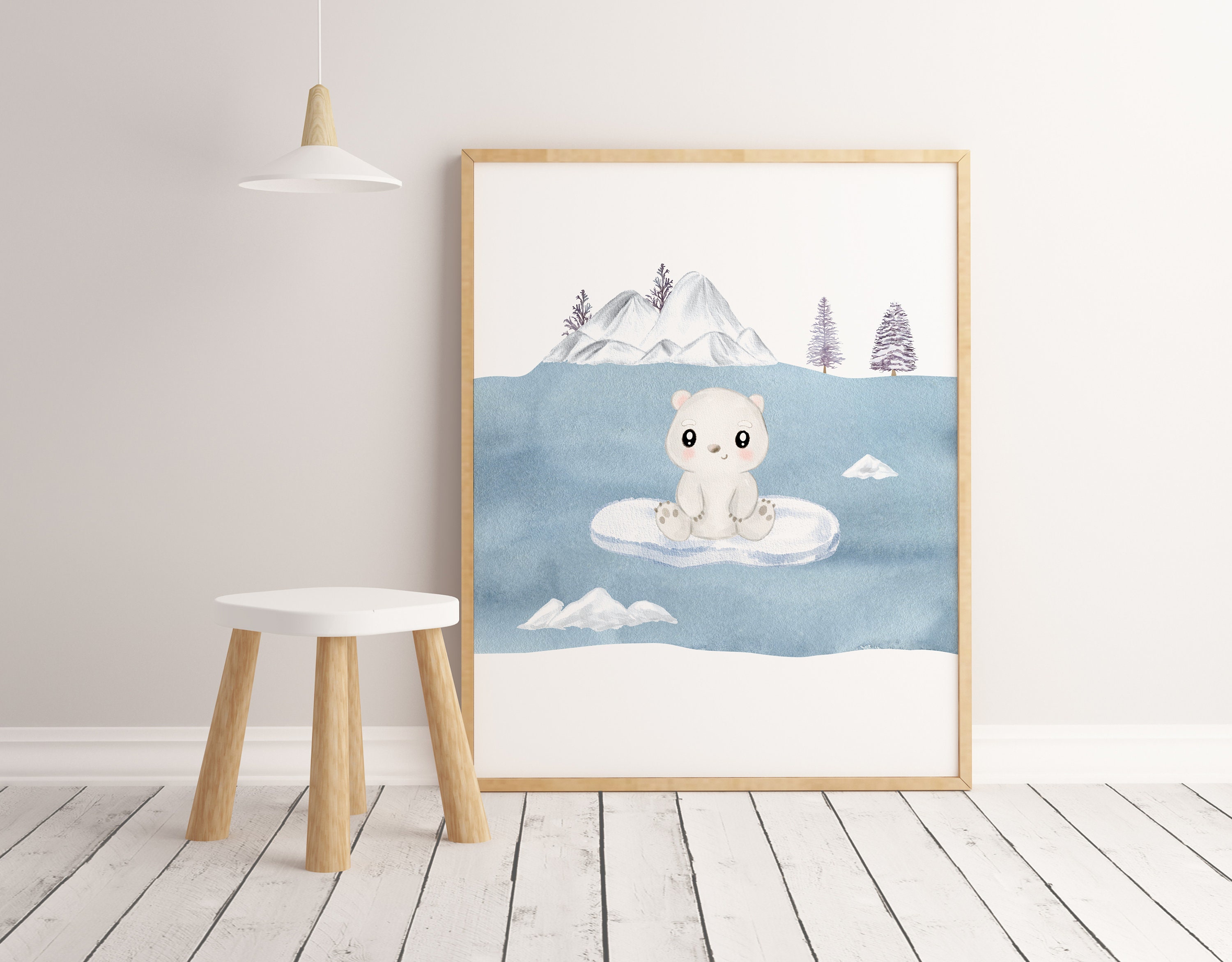 Arctic Animal Print, Polar Animals Nursery Wall Decor, Animal Nautical ...