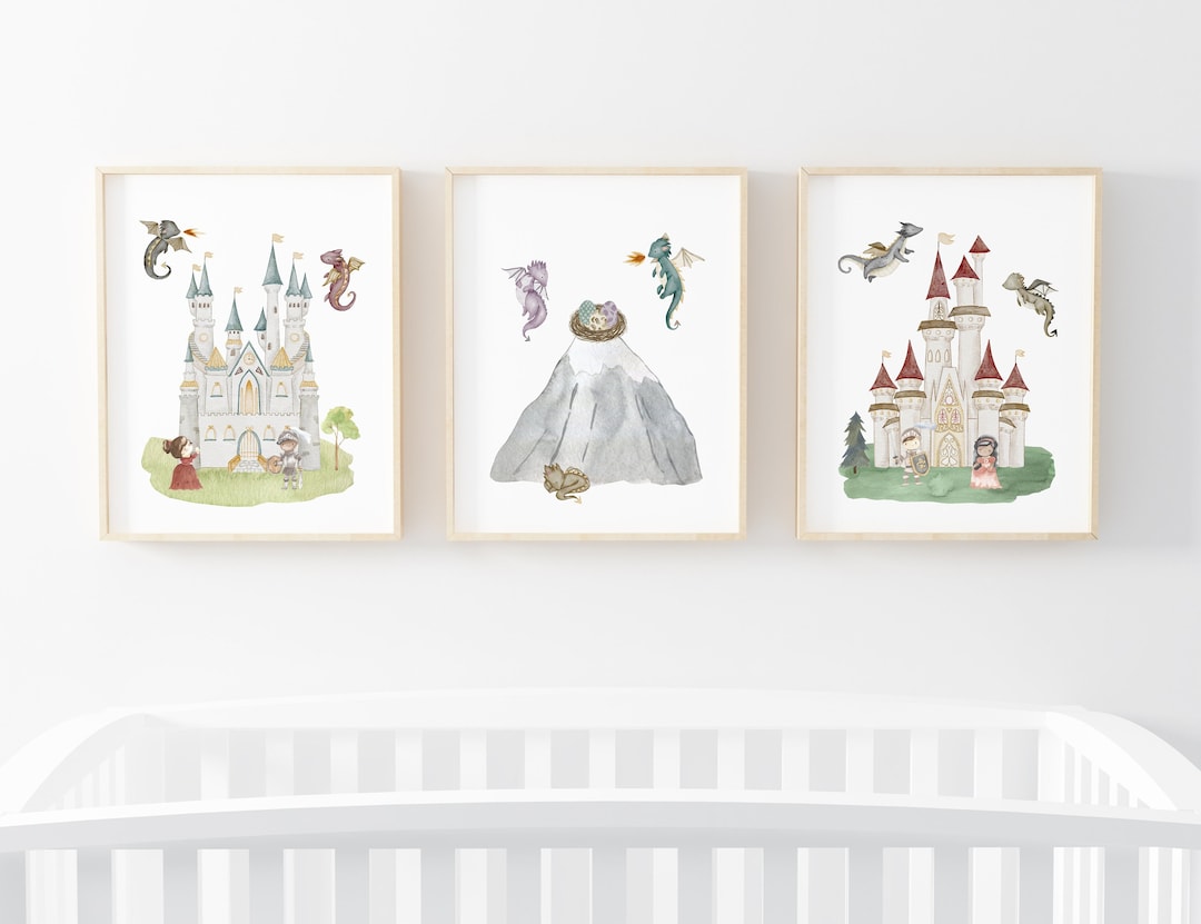 Dragon Tales Prints, Dragon Legend Nursery Wall Art, Dragon Fantasy ...