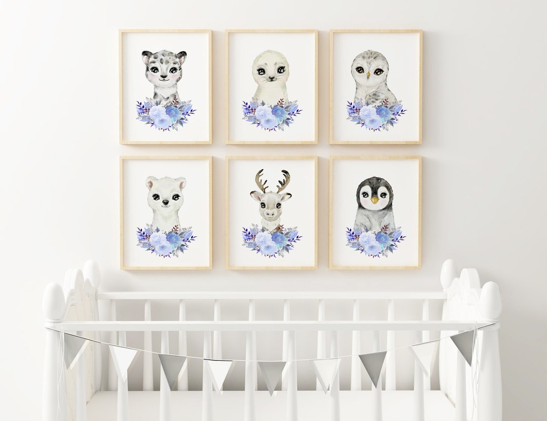 Arctic Animal Print, Winter Animals Wall Decor, Animal Bouquet Nursery ...