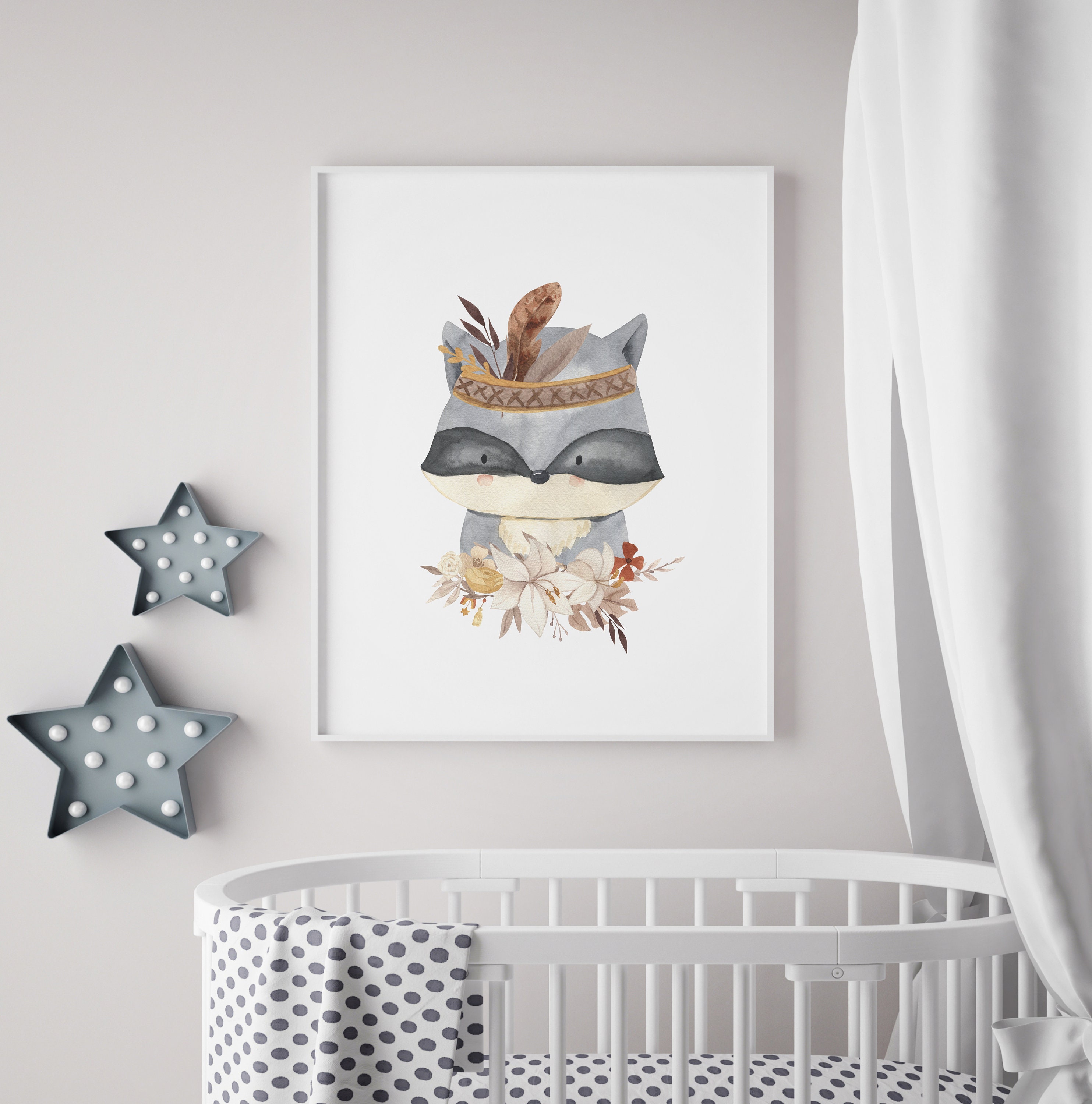 Boho Animal Print, Boho Nursery Print, Boho Wall Decor, Boho Animals ...