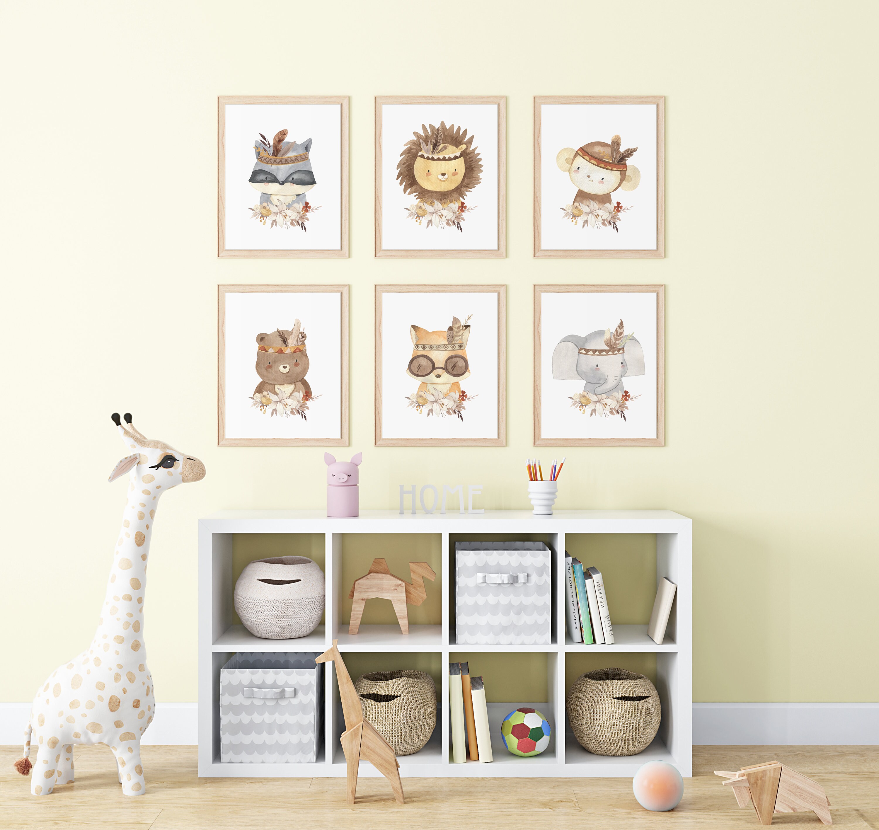 Boho Animal Print, Boho Nursery Print, Boho Wall Decor, Boho Animals ...