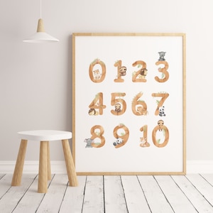 Safari Alphabet and Numbers Print, ABC Nursery Wall Decor, Neutral ...