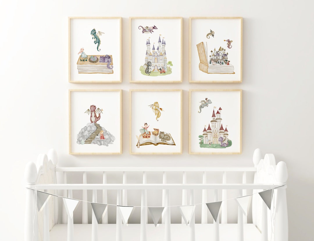 Dragon Fairytale Print, Dragons Fantasy Wall Decor, Dragon Legend Tale ...