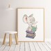 Animals Reading Prints, Animal and Book Nursery Wall Decor, Animal ...
