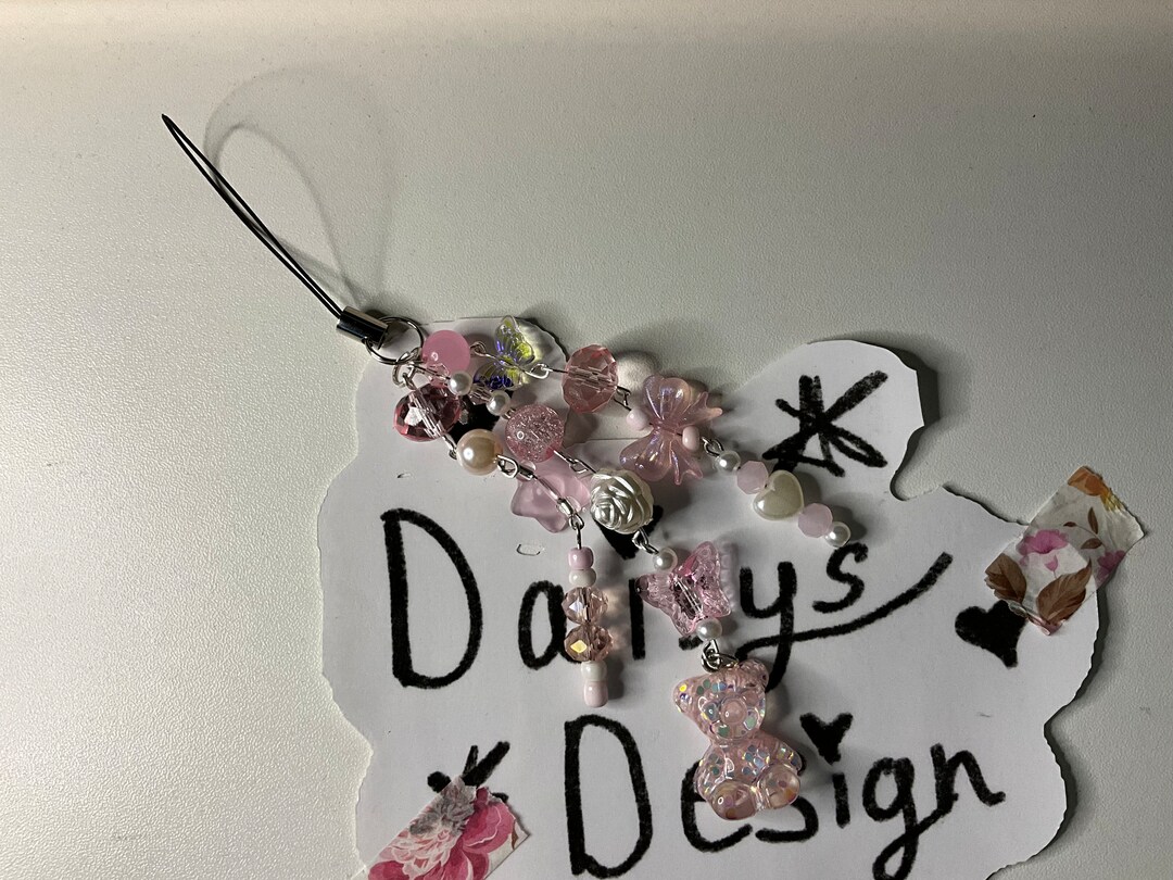 Cute Pink Phone Keychains - Etsy