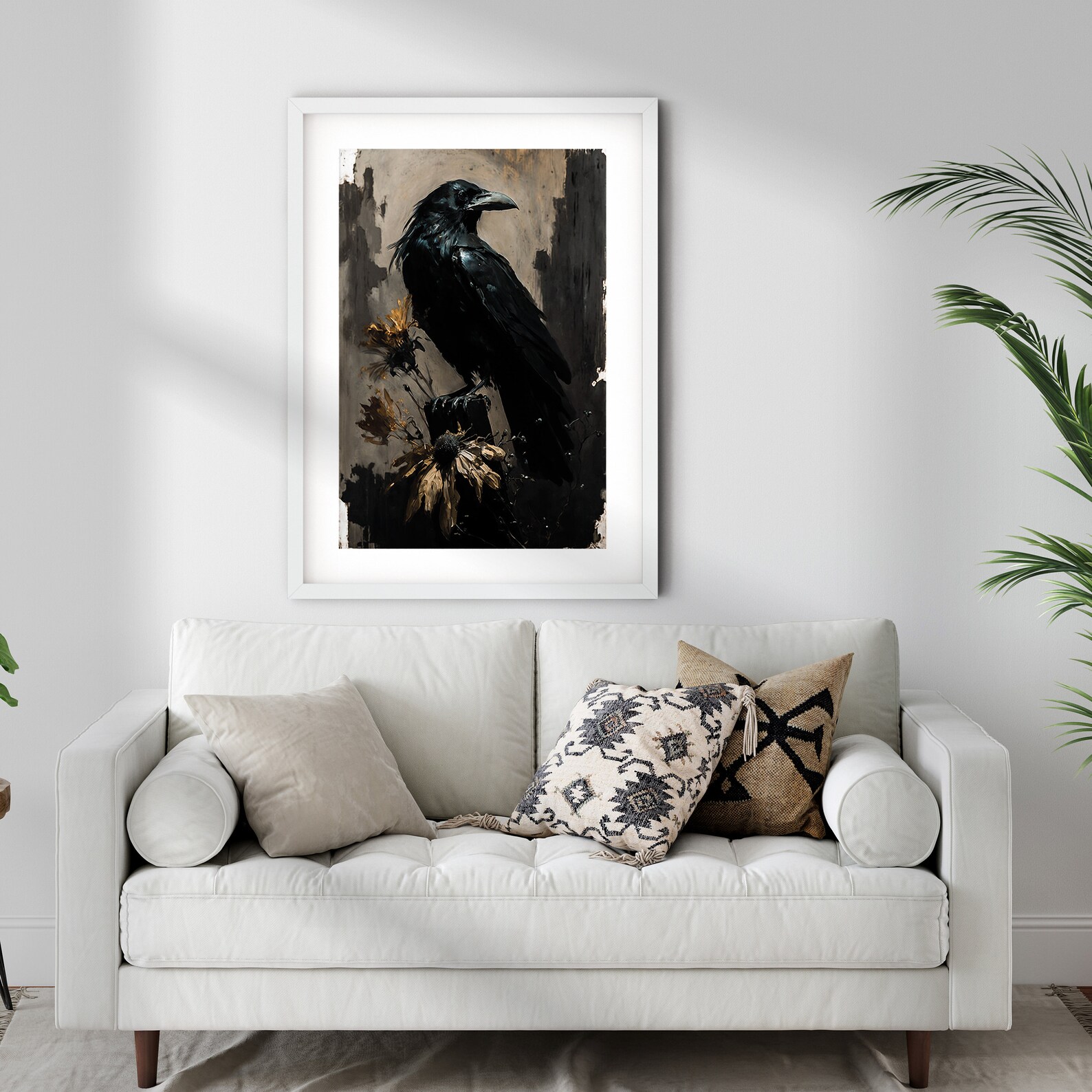 Crow Oil Painting Wall Art, Witchy Room Decor, Dark Academia Prints ...