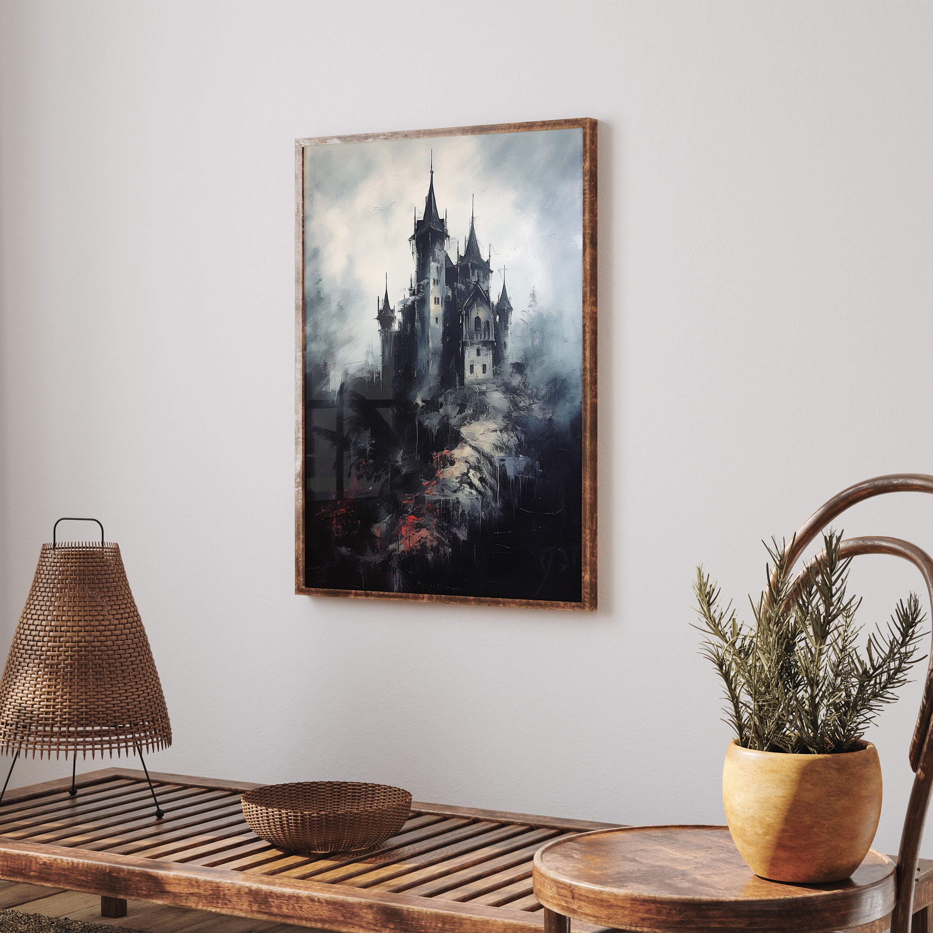 Dracula's Castle, Vampire Castle Painting, Oil Painting. Art Print and ...