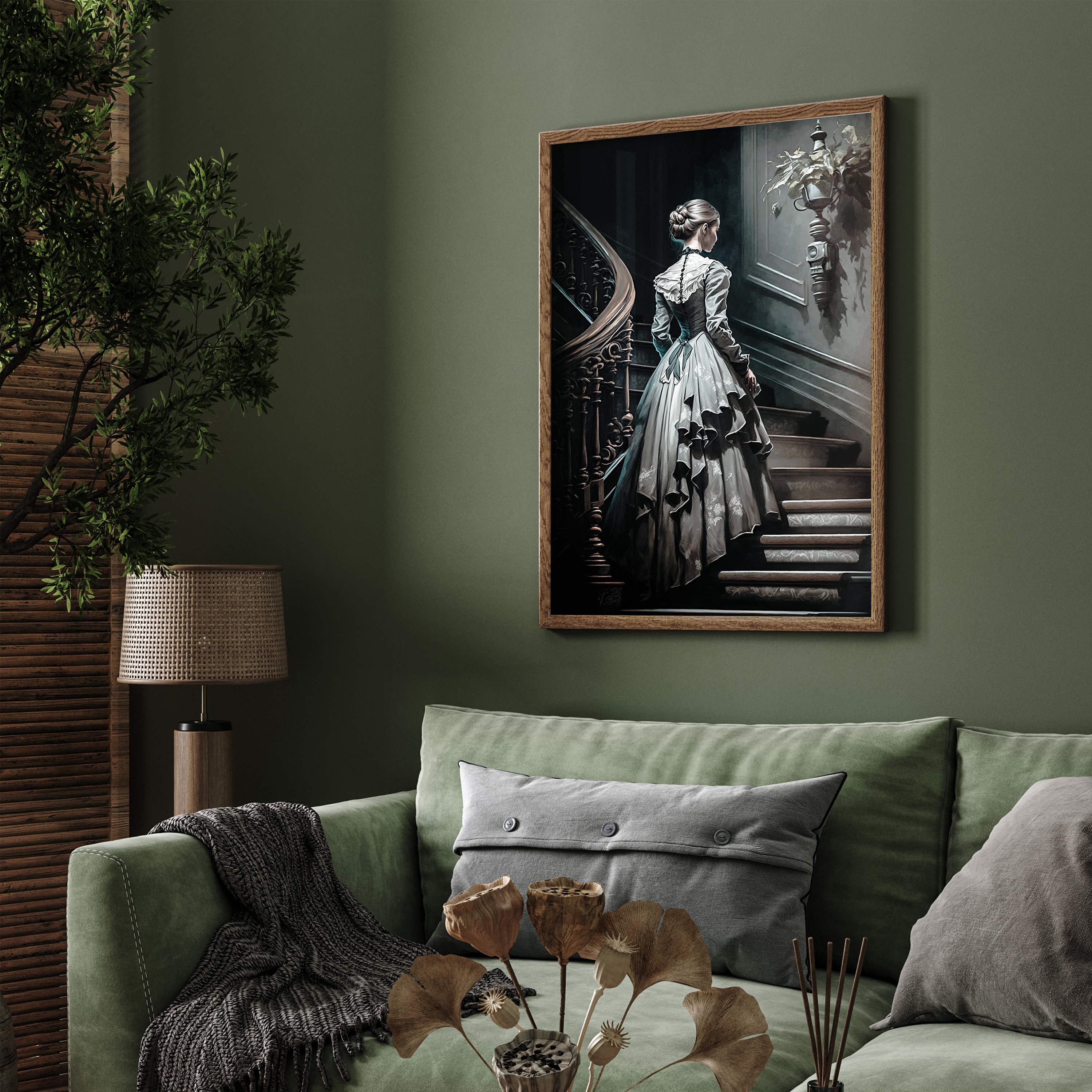 Victoria House, Gothic Wall Art, Goth Decor, Dark Oil Painting, Vintage ...