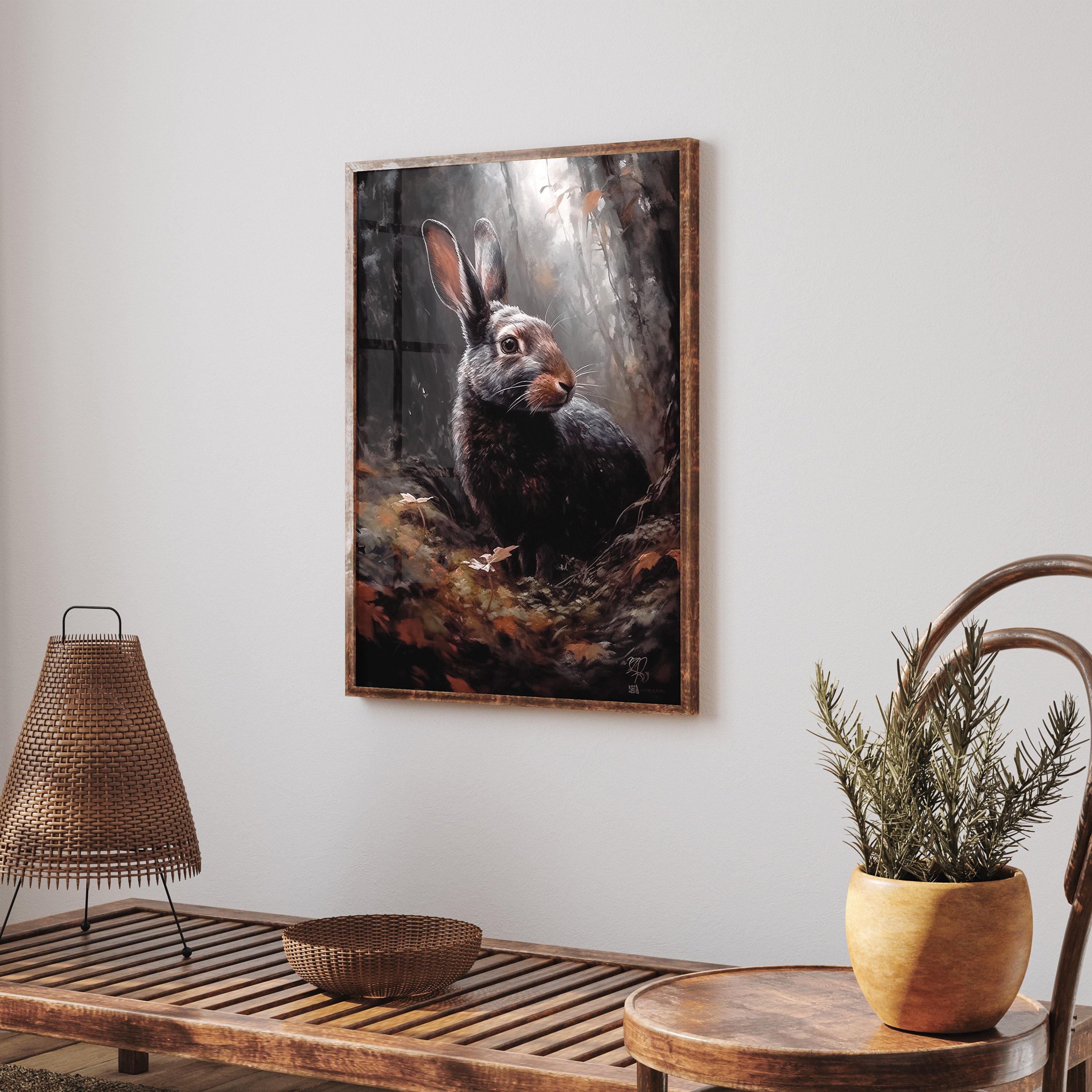 The Stinky Rabbit in the Dark Forest Print Vintage Moody - Etsy
