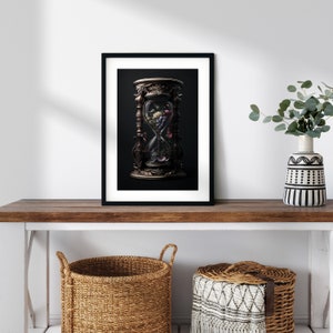 Victoria Hourglass, Gothic Wall Art, Goth Decor, Oil Painting ...