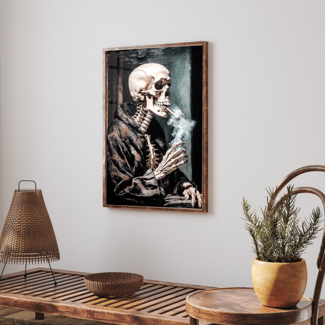 Skeleton Portrait Gothic Skull Wall Art Dark Cottagecore - Etsy
