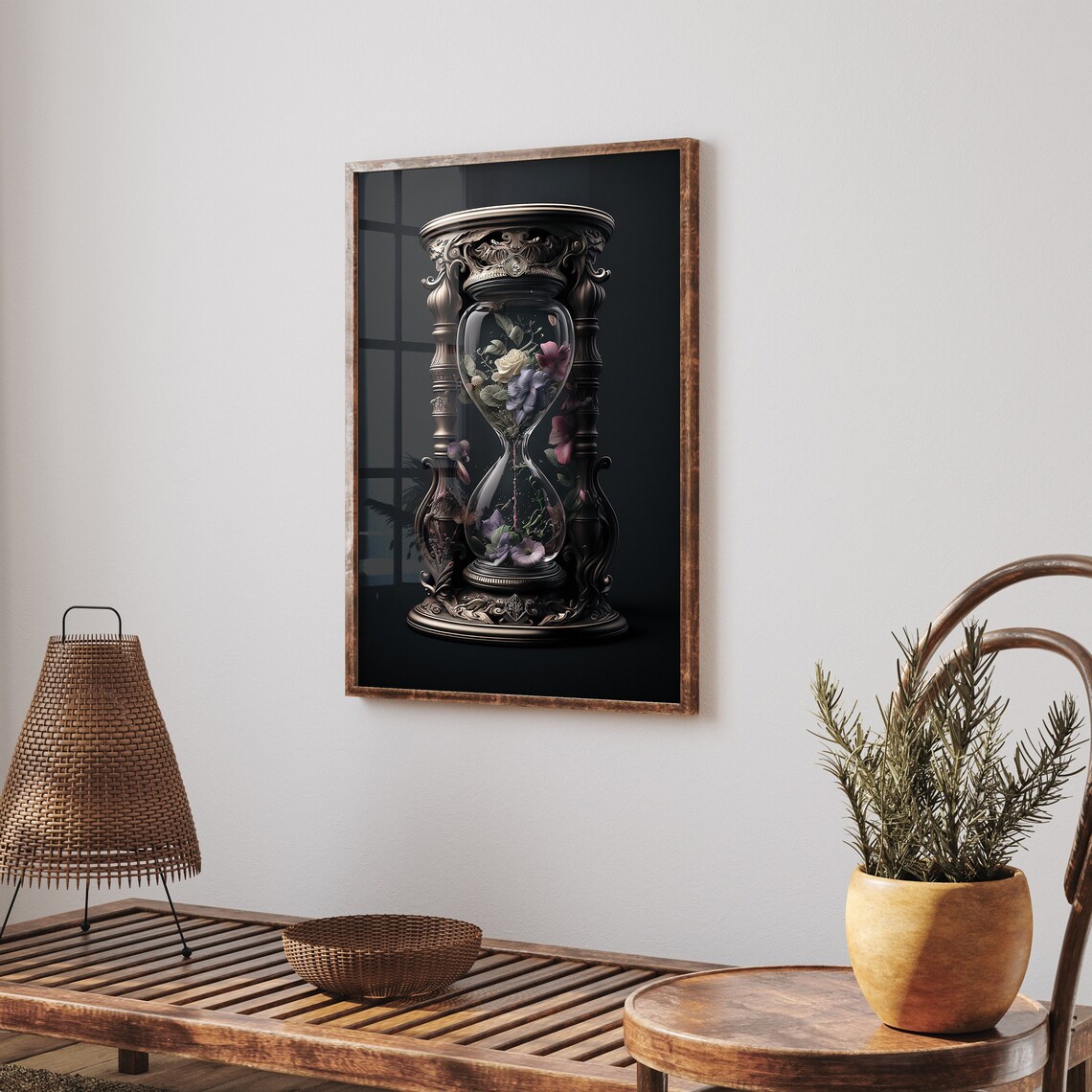 Victoria Hourglass, Gothic Wall Art, Goth Decor, Oil Painting ...
