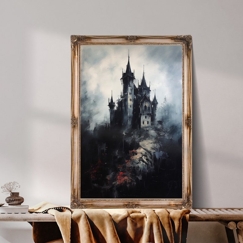 Dracula's Castle, Vampire Castle Painting, Oil Painting. Art Print and ...