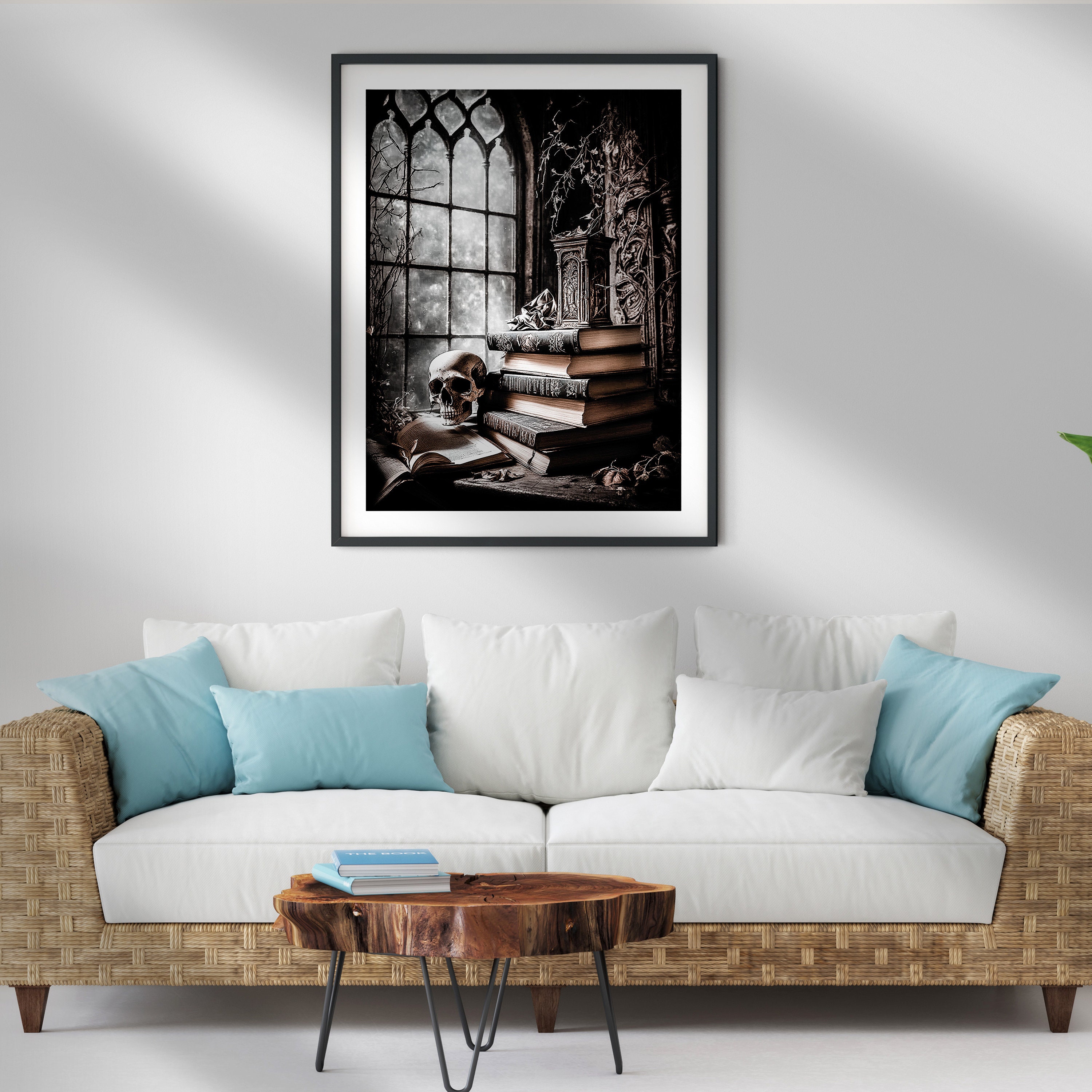 Dark Academia Wall Decor, Abandoned Gothic Library, Victorian Painting ...