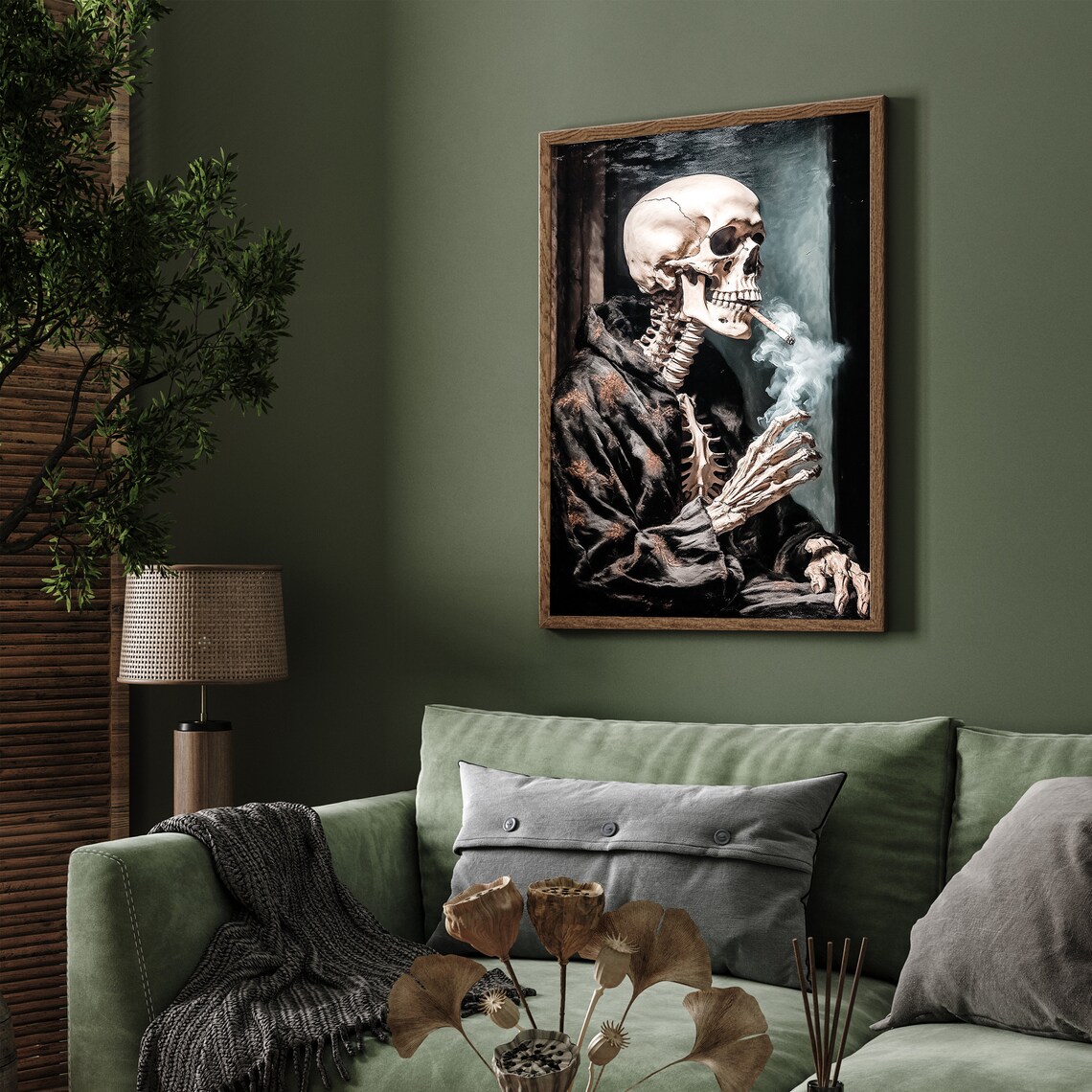 Skeleton Portrait Gothic Skull Wall Art Dark Cottagecore - Etsy