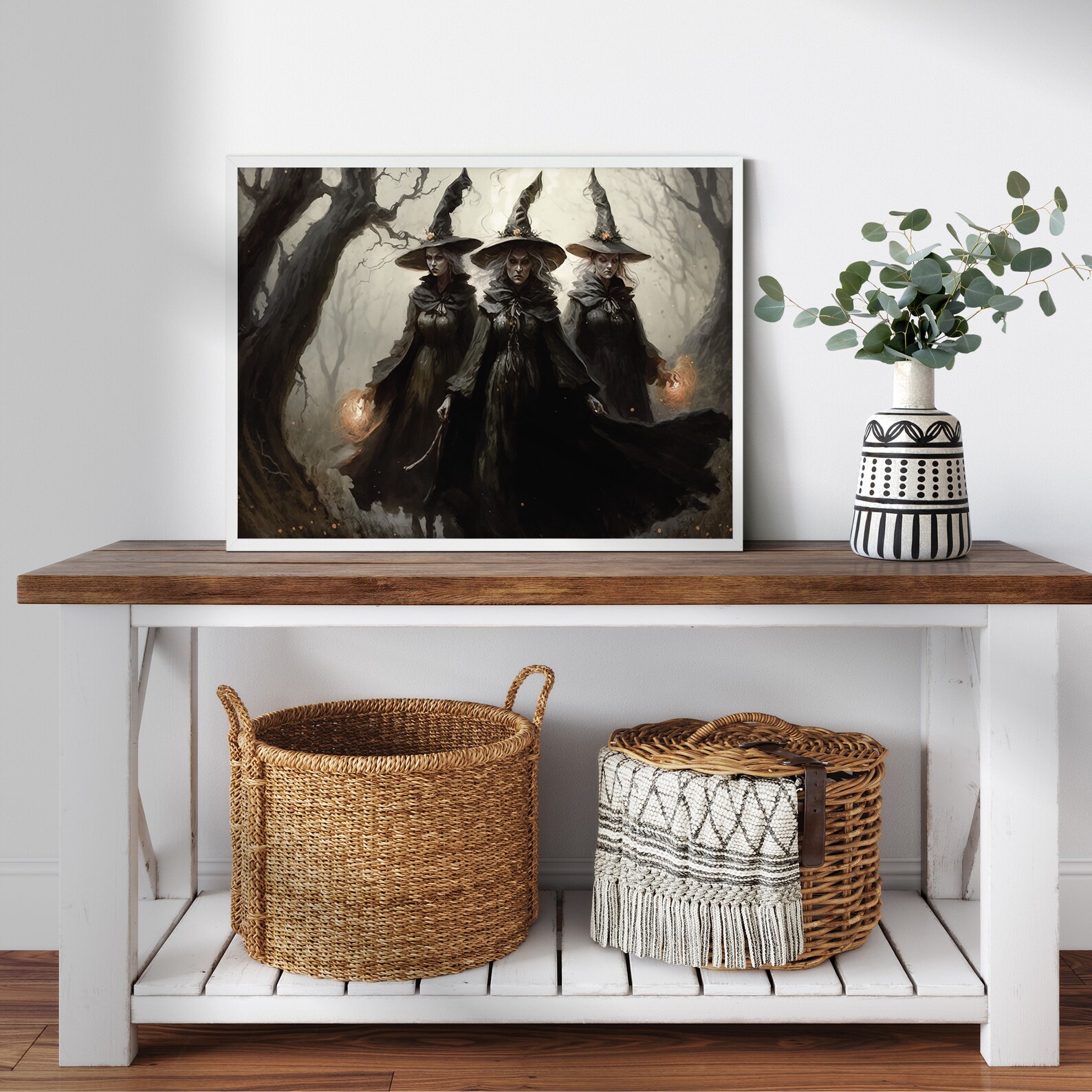 Three Witches in the Dark Forest, Gothic Aesthetic Wall Art, Dark ...