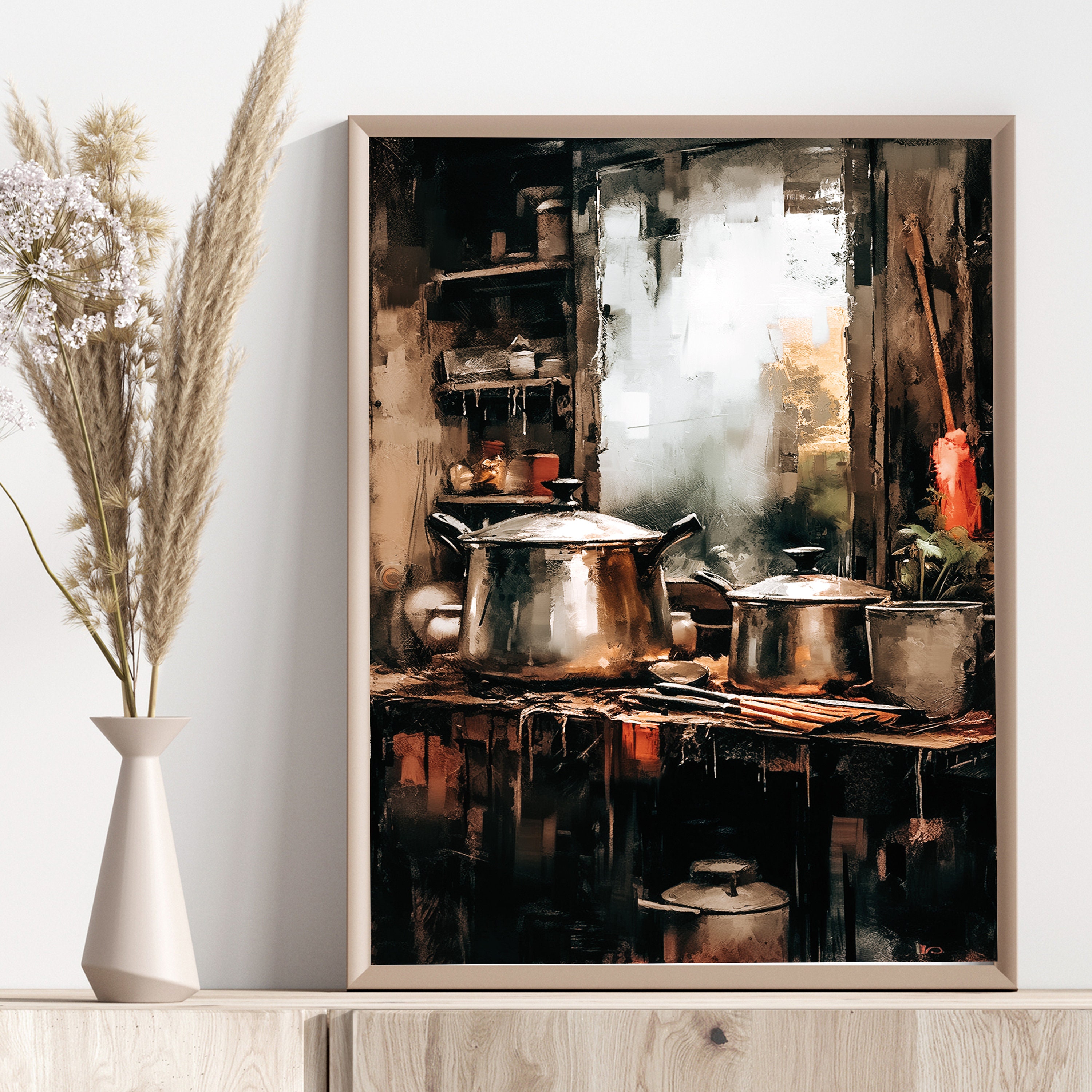 Set of 3 Kitchen Art, Kitchen Still Life, Moody Kitchen Print, Kitchen ...