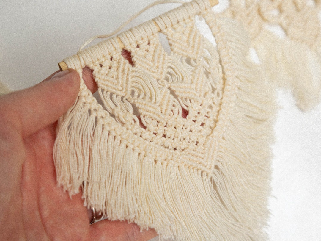Miniature Macrame Wall Hanging. Boho Retro Vintage Style Decor ...