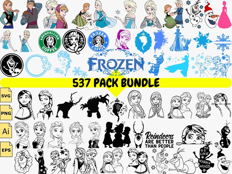 Frozen SVG Frozen Svg Bundle Anna Svg Olaf Svg Frozen - Etsy Australia