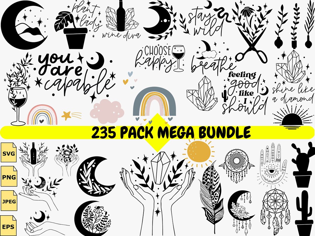 Buy Boho SVG Bundle Boho Clipart SVG Bundle Modern Design SVG Online in ...