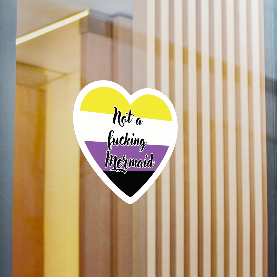 Our Flag Means Death "not A F---ing Mermaid" Heart Enby Pride Kiss-cut ...