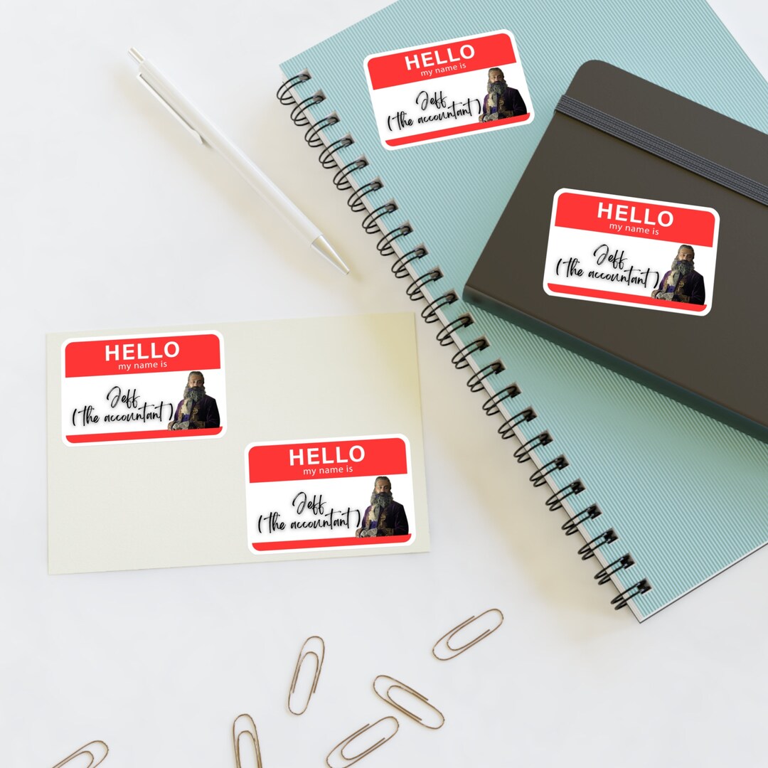 Our Flag Means Death "jeff the Accountant" Nametag Stickers - Etsy