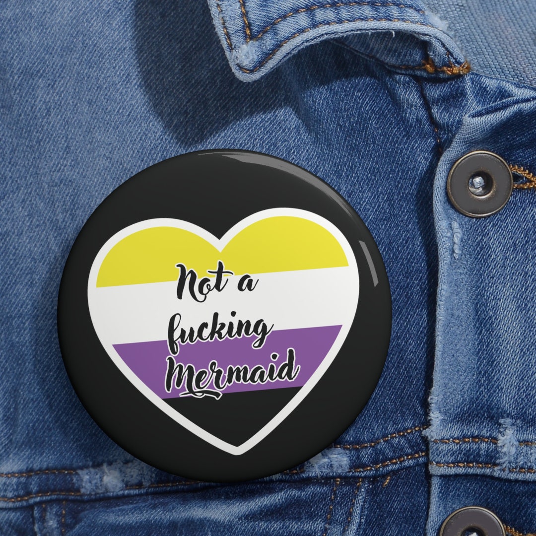 Our Flag Means Death not A Fing Mermaid Heart Enby Pride Pin - Etsy