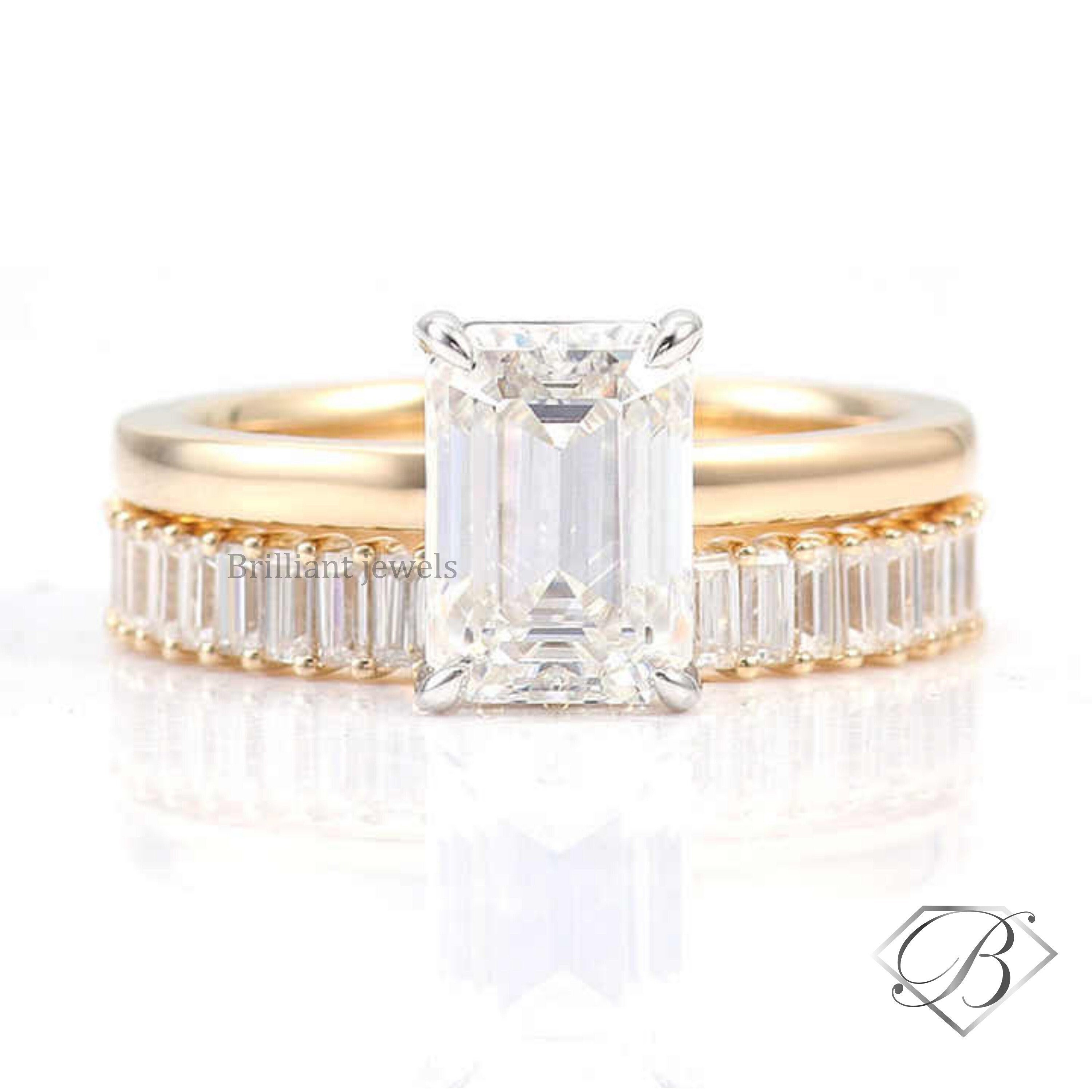 Radiant Cut Moissanite Solitaire Ring Full Eternity Ring Radiant ...