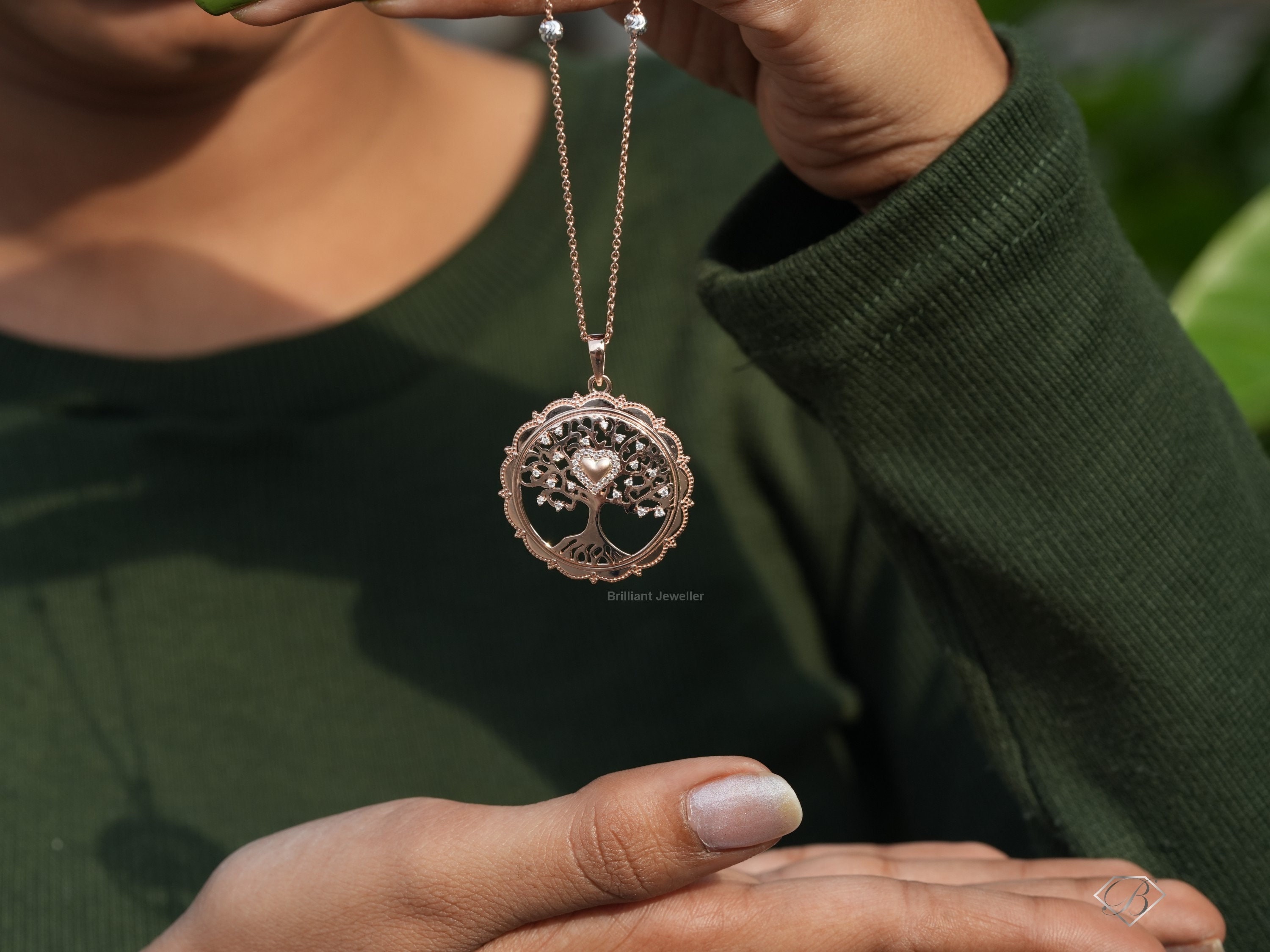 Vintage 14K Solid Gold Tree of Life Necklace for Women Family Tree ...