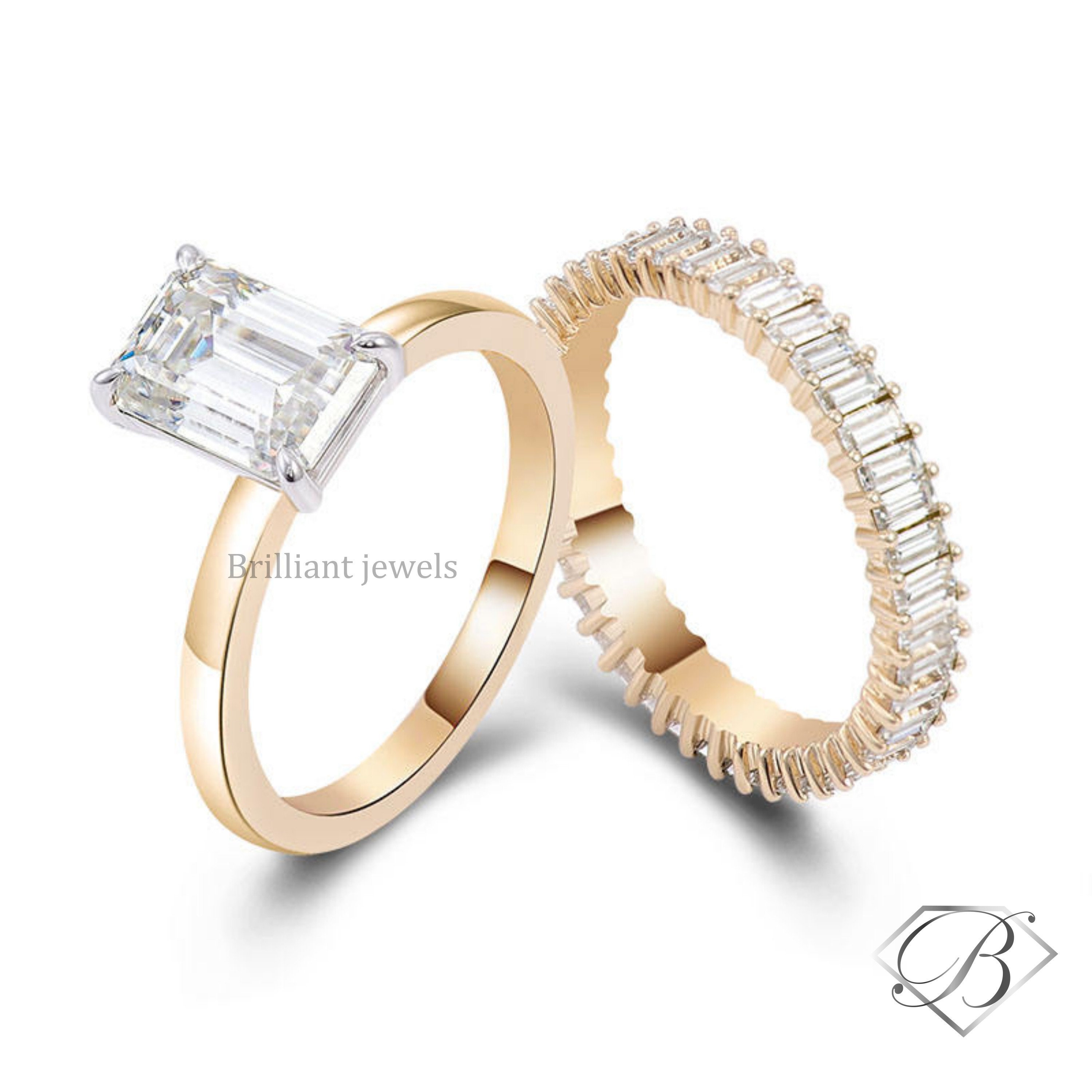 Radiant Cut Moissanite Solitaire Ring Full Eternity Ring Radiant ...