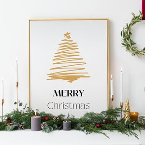 Merry Christmas Printable Sign - Etsy