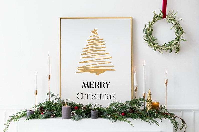 Merry Christmas Printable Sign - Etsy