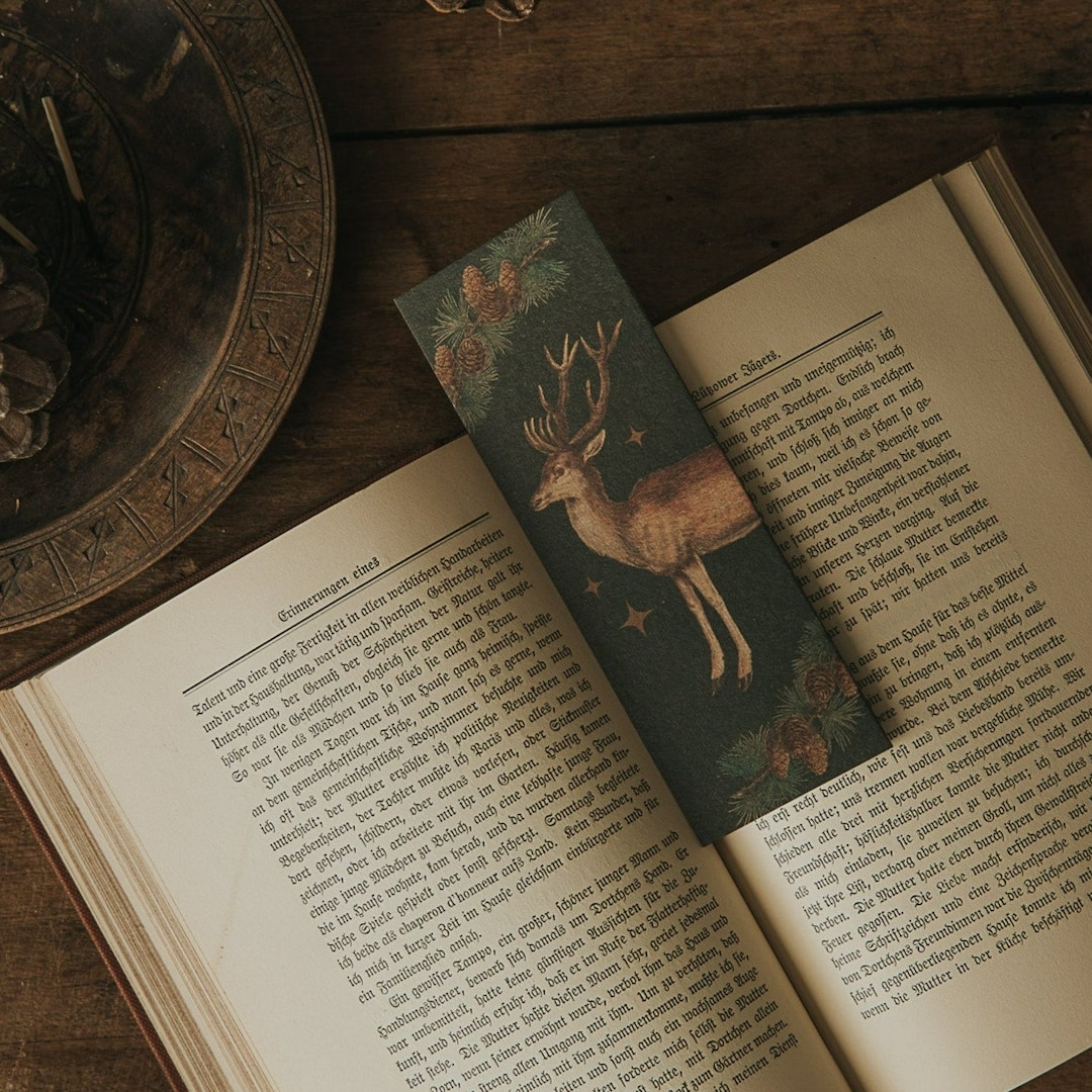 Nature Bookmark Deer Forest - Etsy