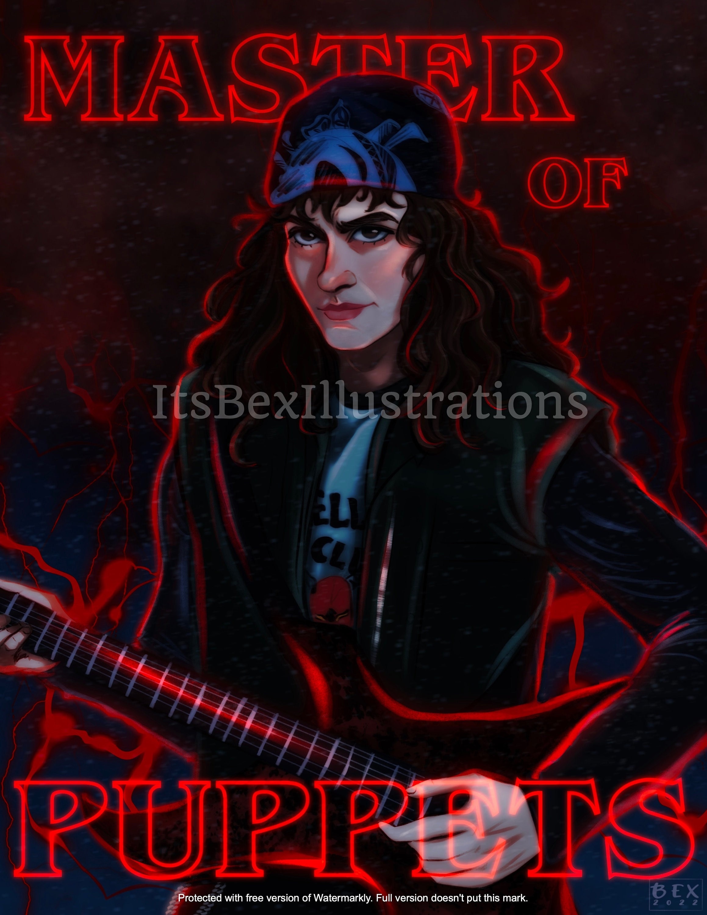 Stranger Things Art - Eddie Munson Art Print - Master of Puppets Upside ...