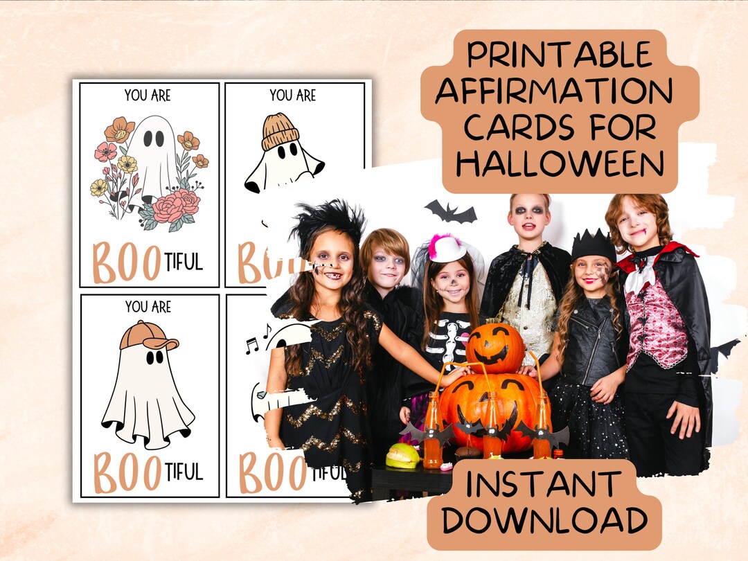 Halloween Affirmation Cards, Children Affirmations, Halloween Cards for ...
