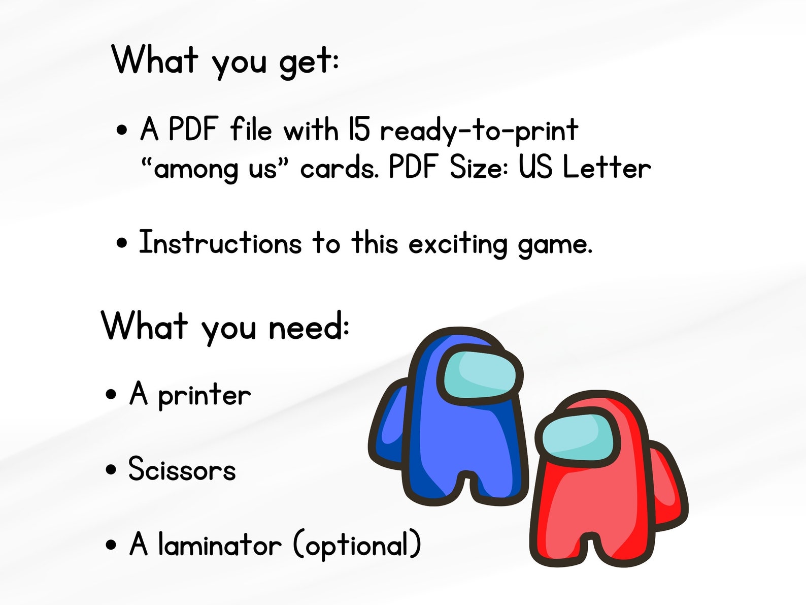 Among Us, Printable Game, Card Game, Fun Game, Family, Friends Fun ...