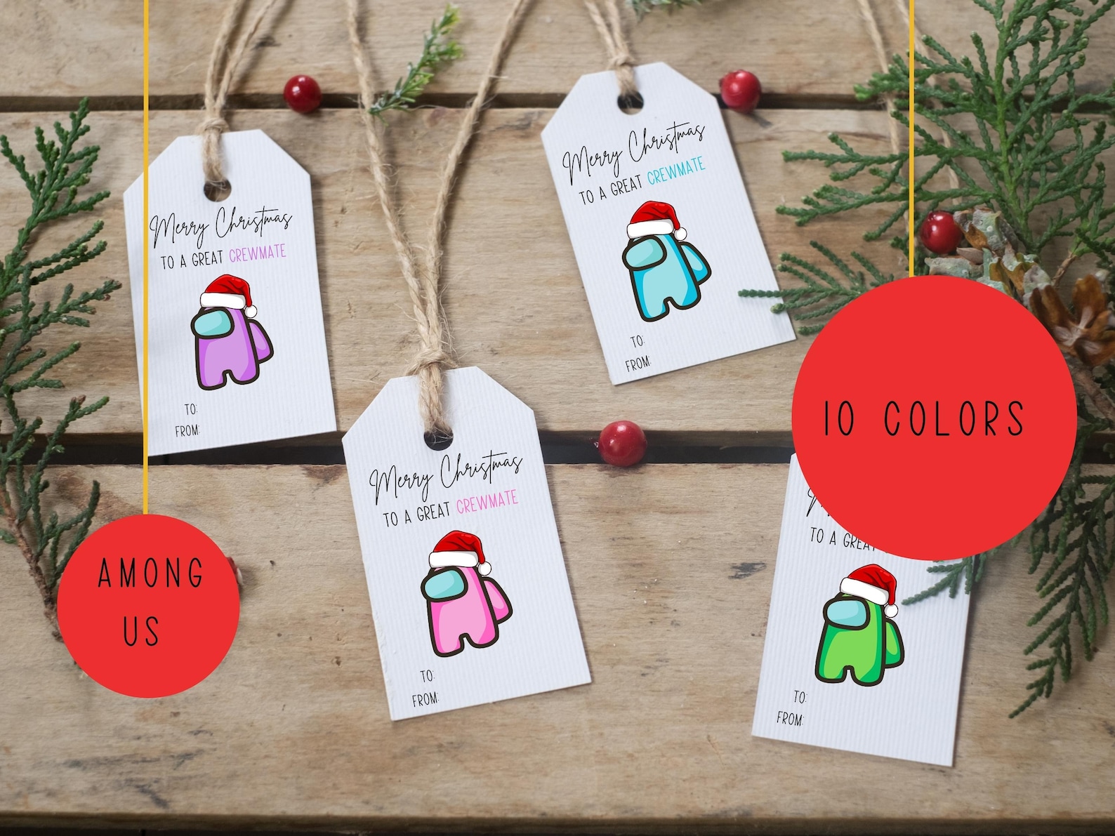 Among Us Gift Tags, Printable Tags, Christmas Gift Tags, Among Us ...