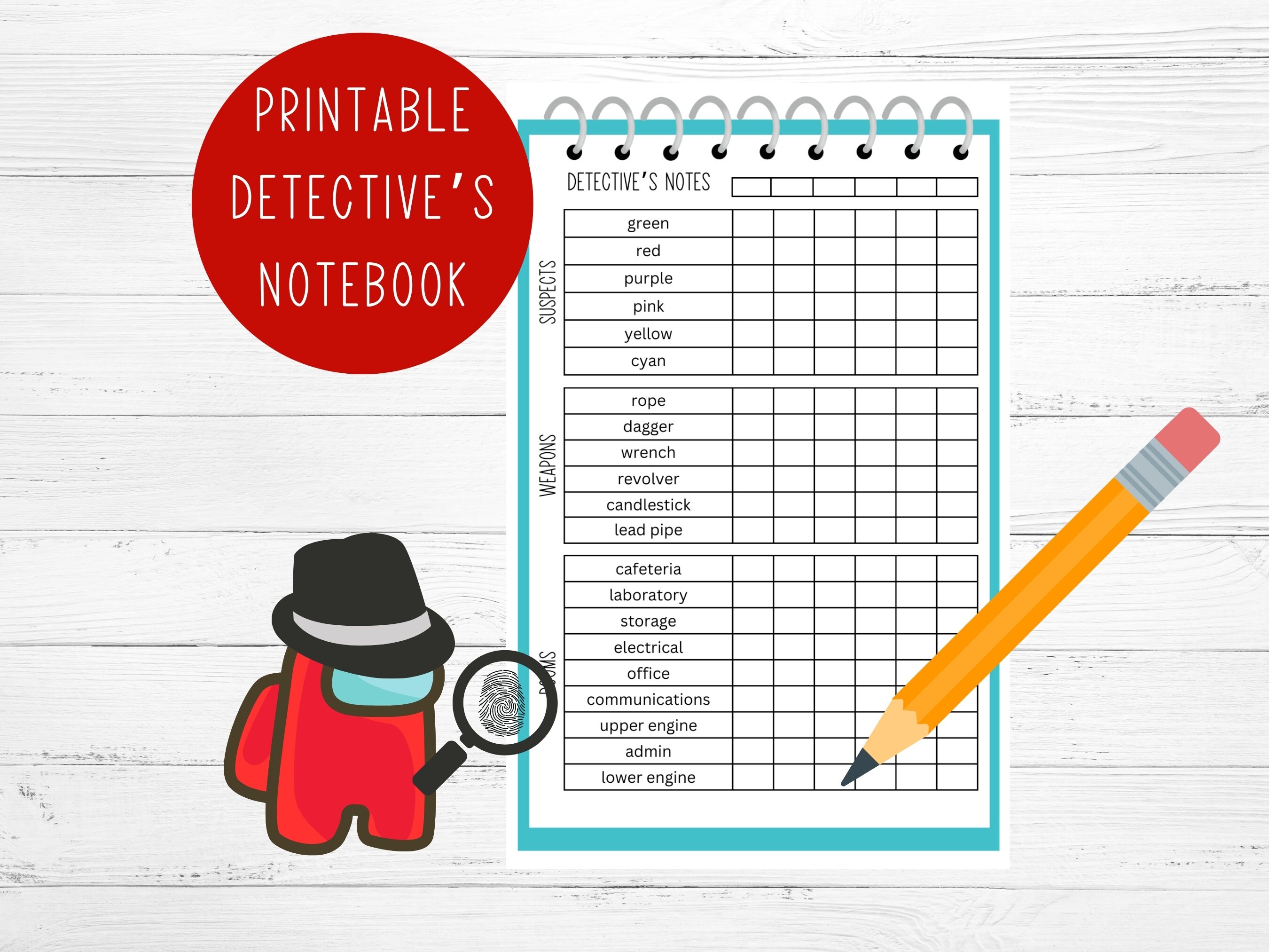 Among Us, Cluedo, Clue, Printable Game, Card Game, Fun Game, Family ...