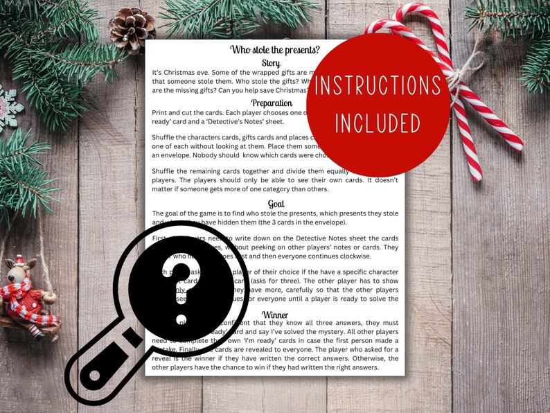 Printable Mystery Game, Christmas Whodunit, Family Game, Holiday Cluedo ...