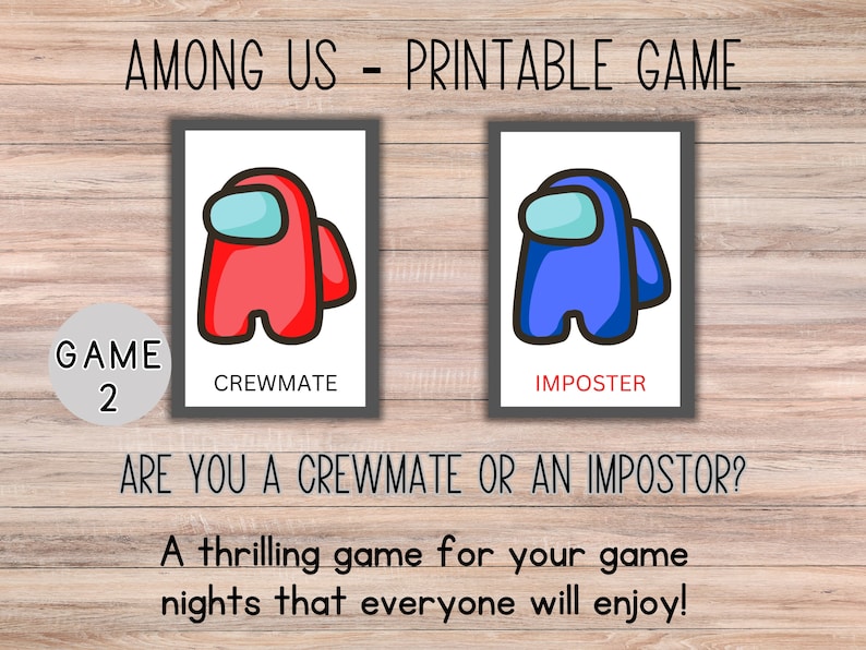 Among Us Real Life, Printable Game, Birthday Activity, Fun Game, Family ...