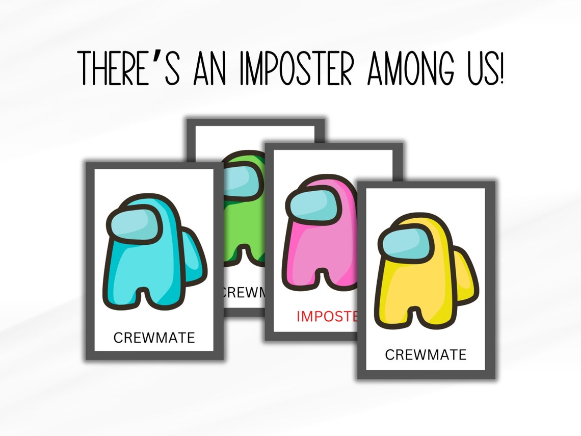 Among Us, Printable Game, Card Game, Fun Game, Family, Friends Fun ...