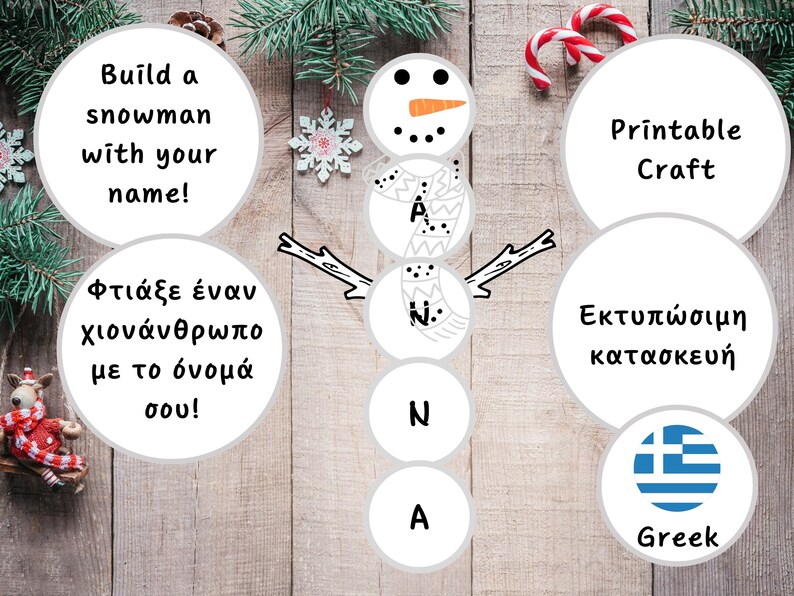 Greek Letters, Make a Snowman, Children's Craft, Christmas Activity ...