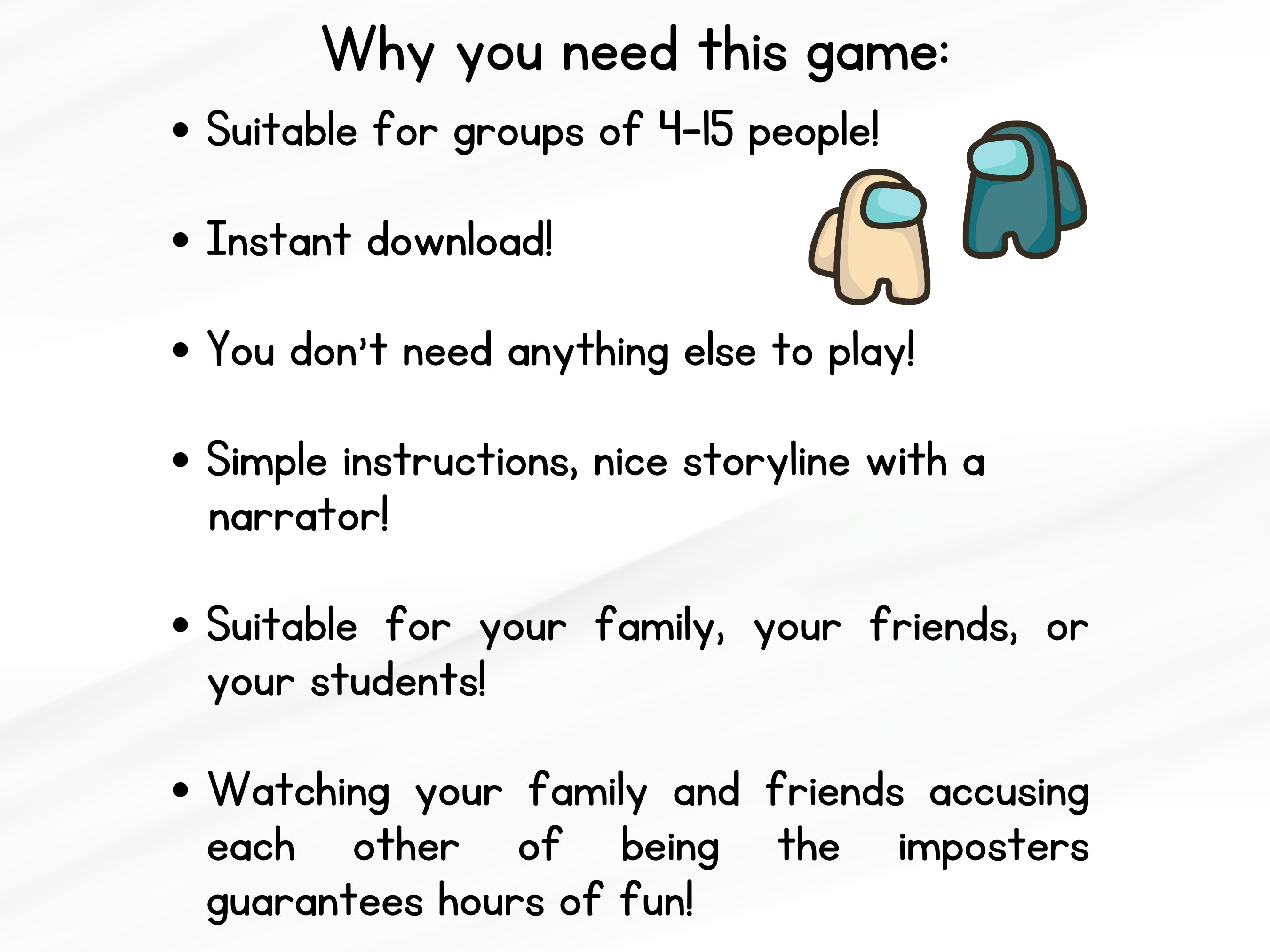 Among Us, Printable Game, Card Game, Fun Game, Family, Friends Fun ...