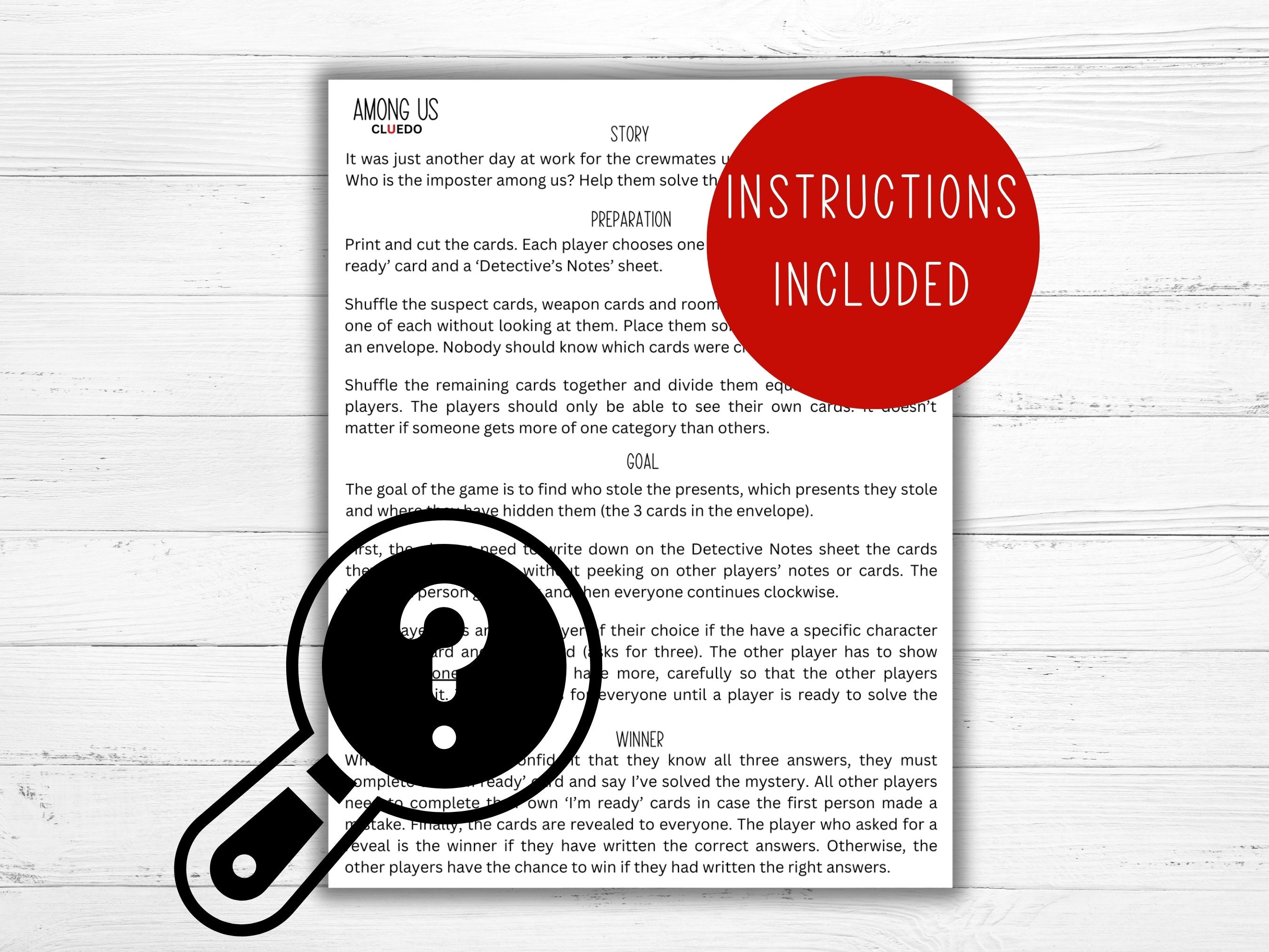 Among Us, Cluedo, Clue, Printable Game, Card Game, Fun Game, Family ...