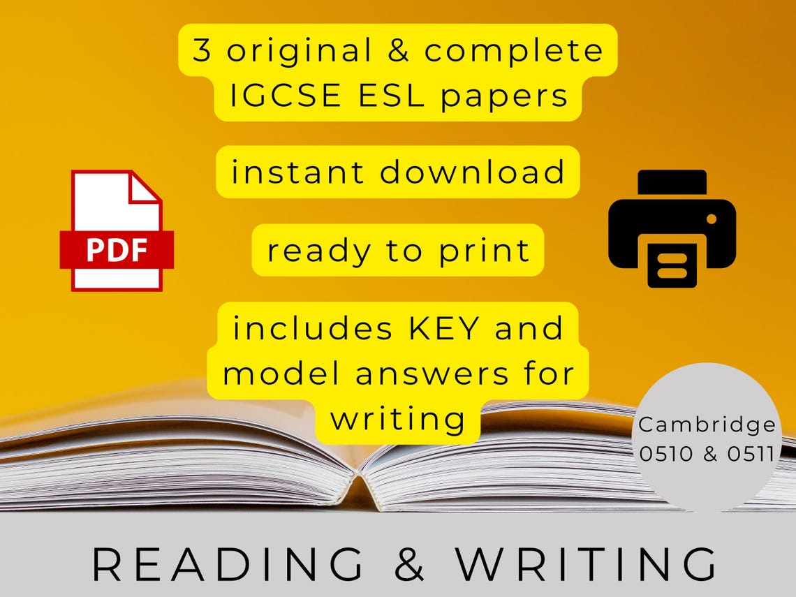 IGCSE ESL Practice Papers: Cambridge 0510/0511 Reading & Writing (PDF ...