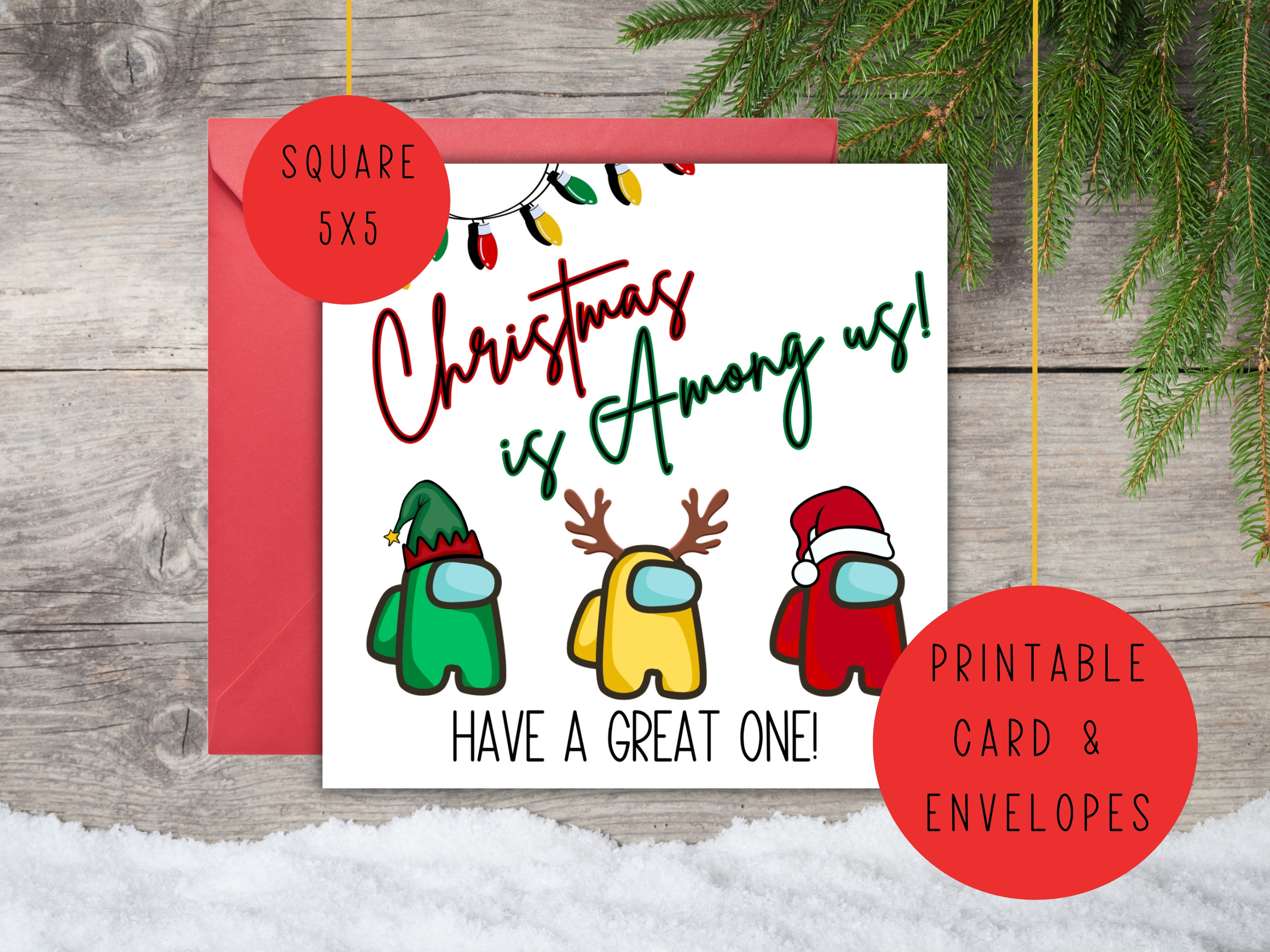 Among Us Card, Christmas Among Us, Printable Among Us, Among Us ...