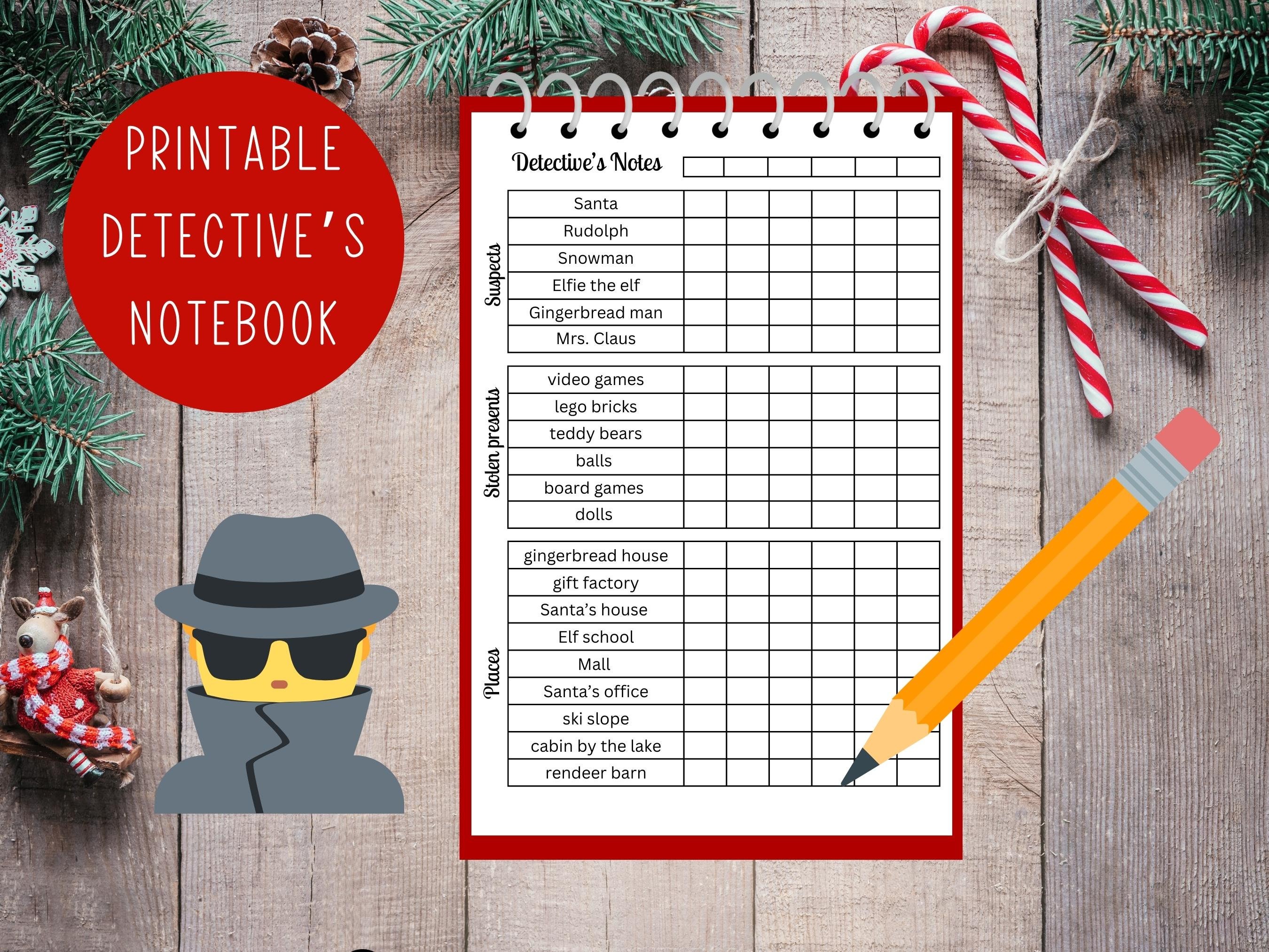 Printable Mystery Game, Christmas Whodunit, Family Game, Holiday Cluedo ...